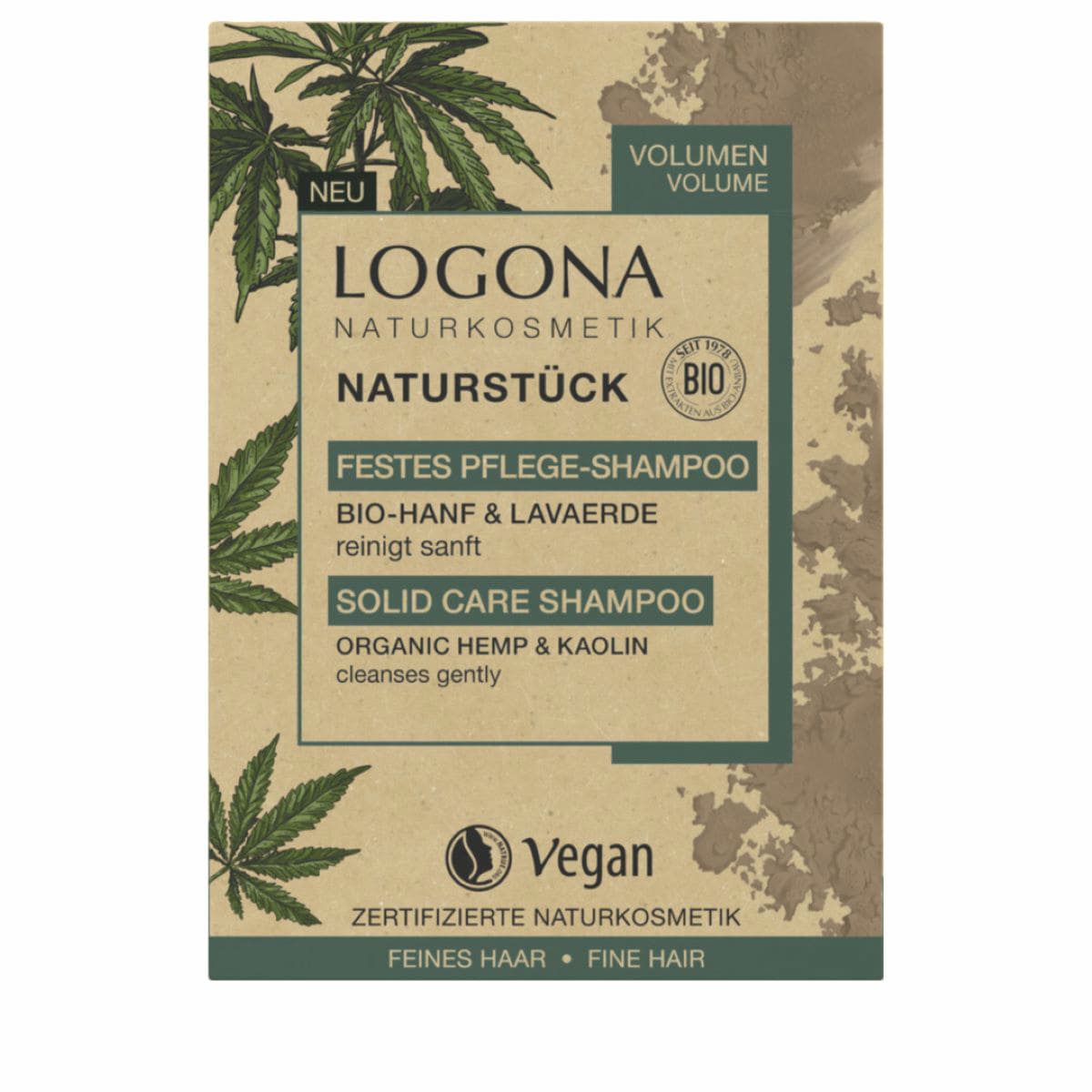 Logona • Solid Care Shampoo Organic Hemp & Kaolin • haar-shop.ch