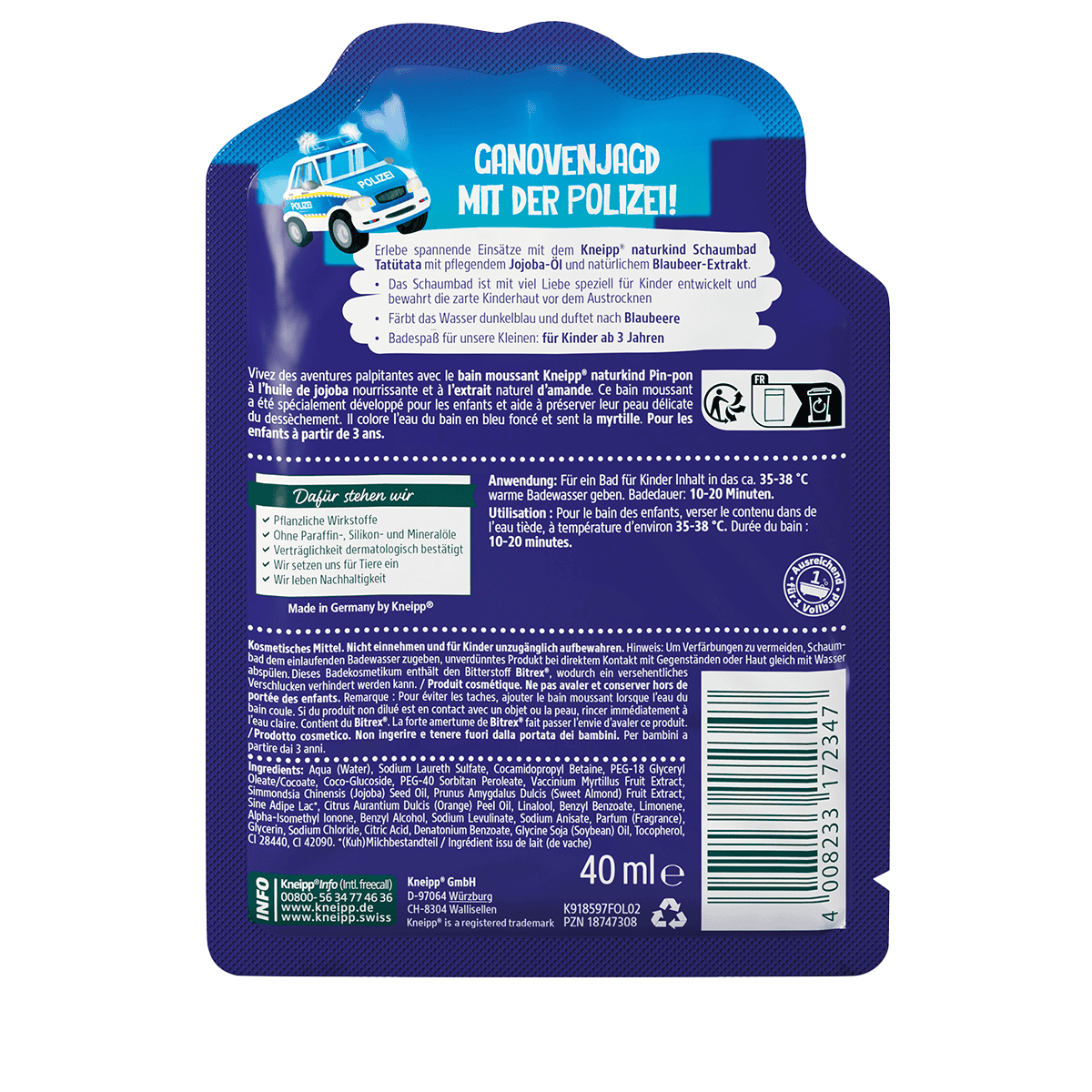 Kneipp Foam Bath Wee-Oww 1 Sachet • Relaxing Bath Experience