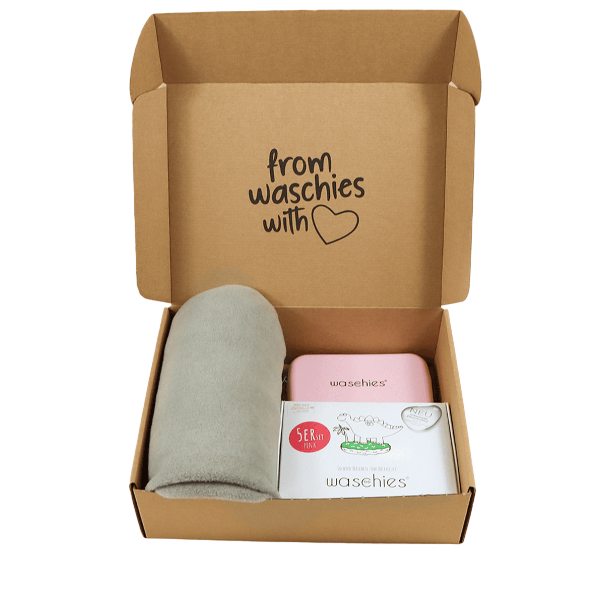 Waschies - Kids Cuddle Box Pink • Soft & Fun for Children