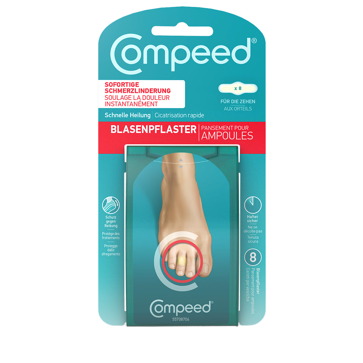 Compeed • Blister Plaster for Toes (8 pcs) • Pain Relief & Comfort