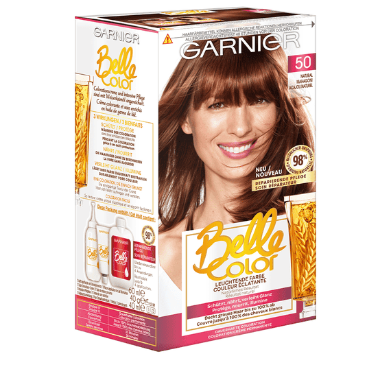 Garnier 50 Natural Mahagoni • Haarfarbe für strahlende Ergebnisse