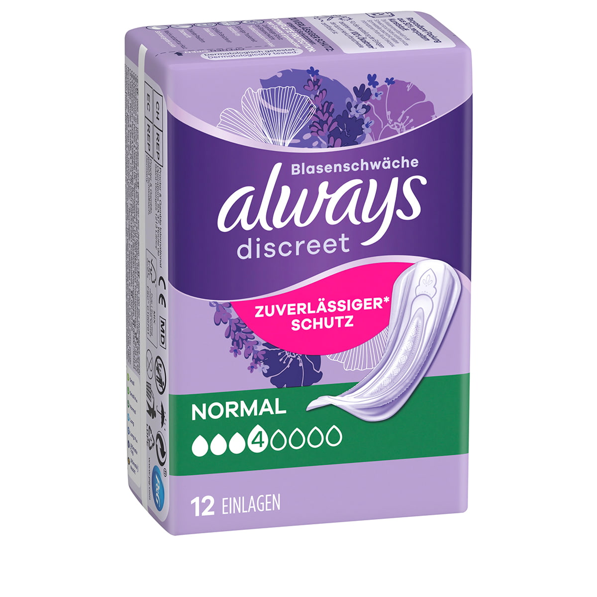 Always • Discreet Incontinence Pads Normal 12 Pcs.