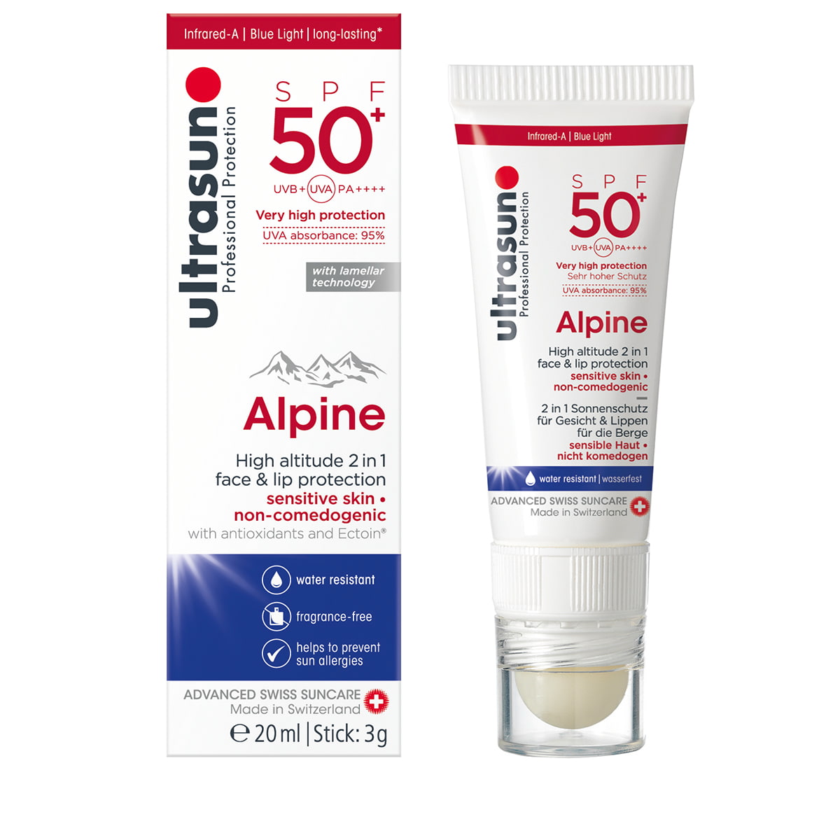 Ultrasun Alpine Face Stick SPF50+ • Sonnenschutz für empfindliche Haut