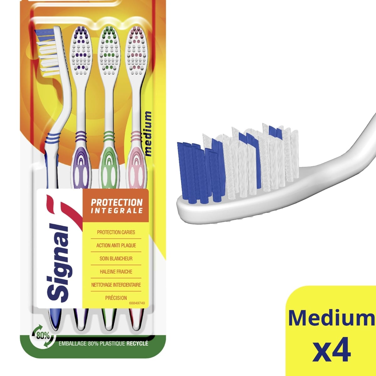 Signal • Toothbrushes Protection Integrale Medium - Pack of 4