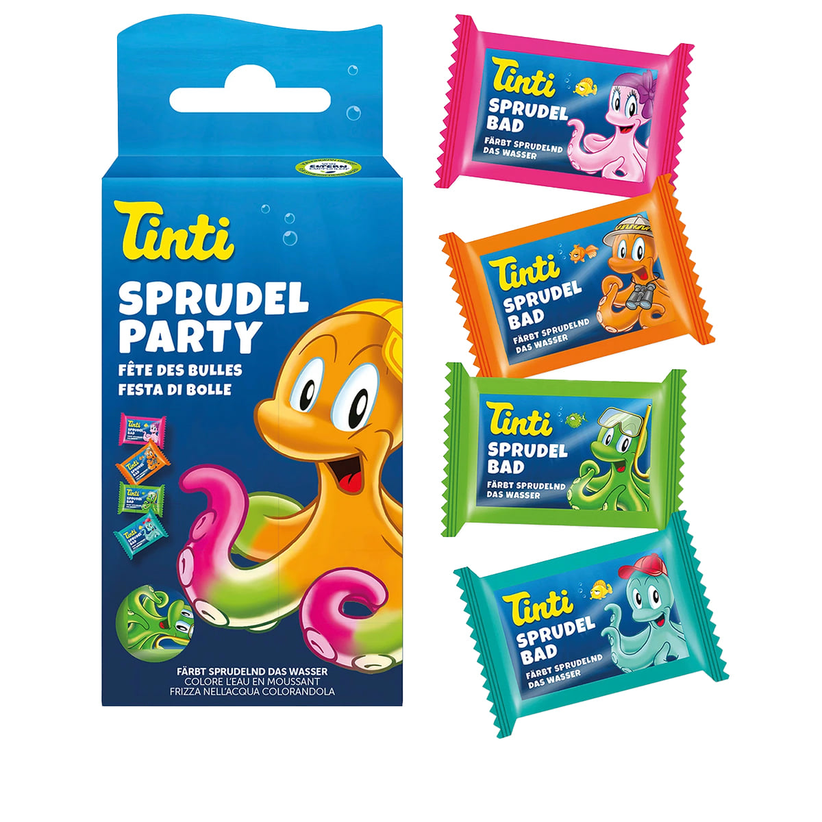 Tinti Sprudel Party – 4er Pack • Badespaß für Kinder • haar-shop.ch