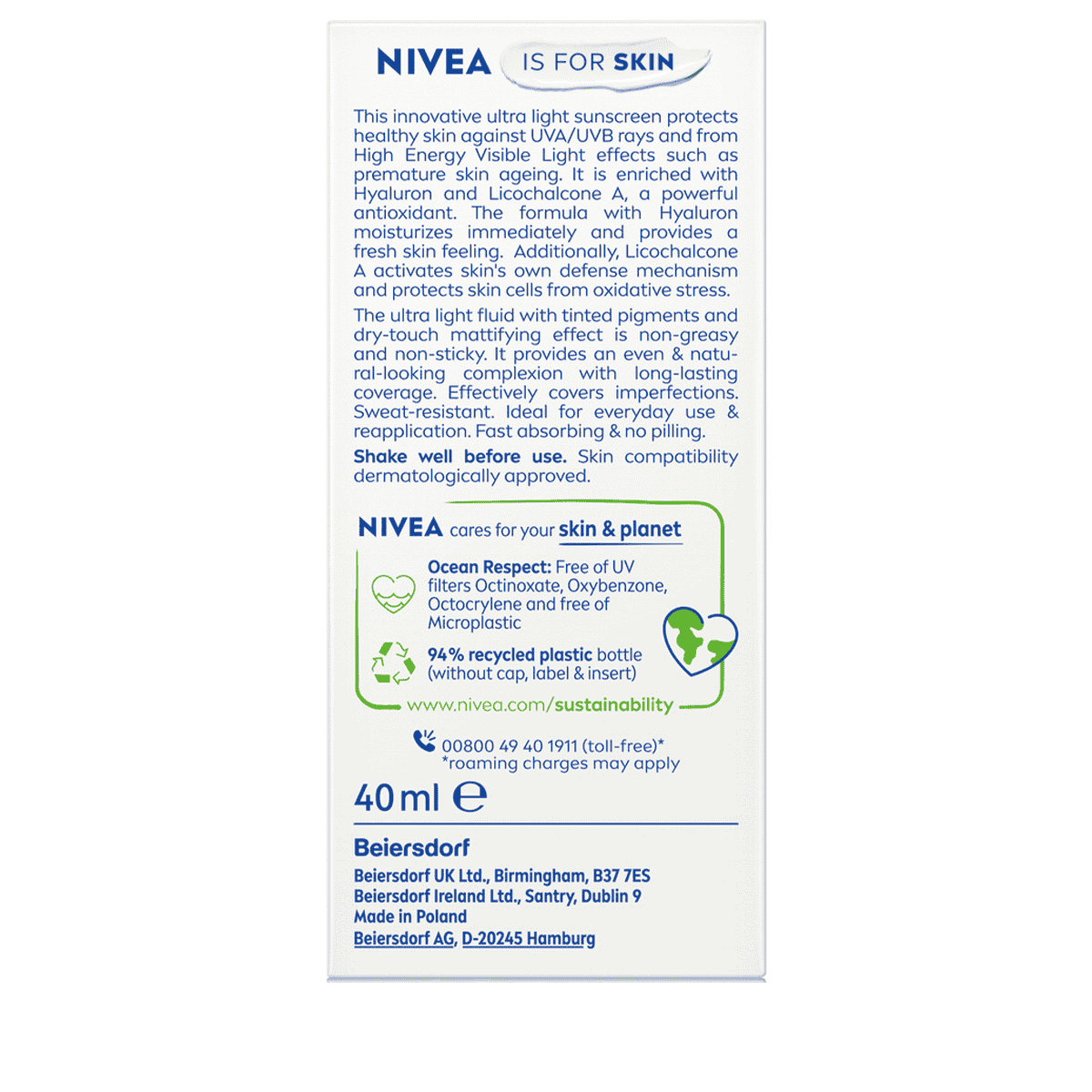NIVEA • UV Face Ultra Light Tinted SPF50+ Daily Fluid