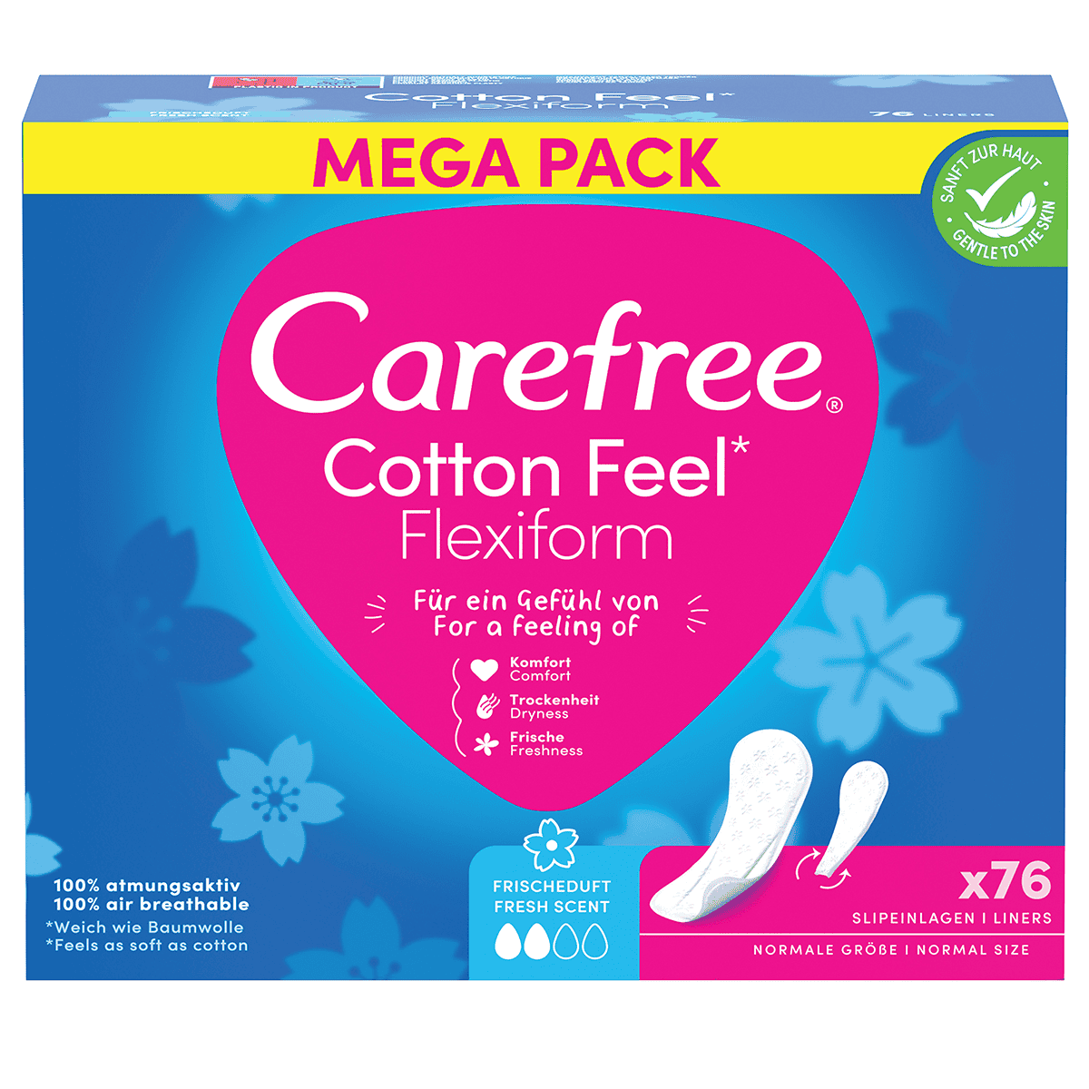 Carefree Cotton Feel Flexiform Fresh Fragrance - 76 Stk.