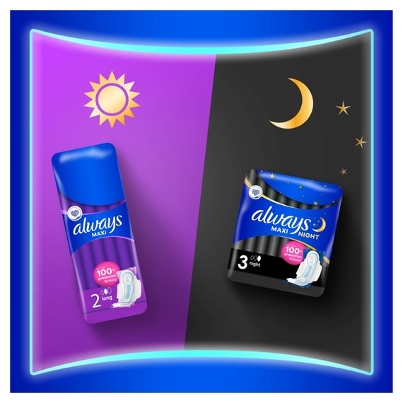 Maxi Sanitary Towels Long 14 Pcs • Always for Comfort & Protection