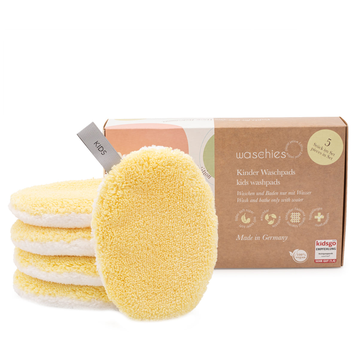 Waschies Baby-& Kinderwaschpads Pastel Yellow - 5er-Set