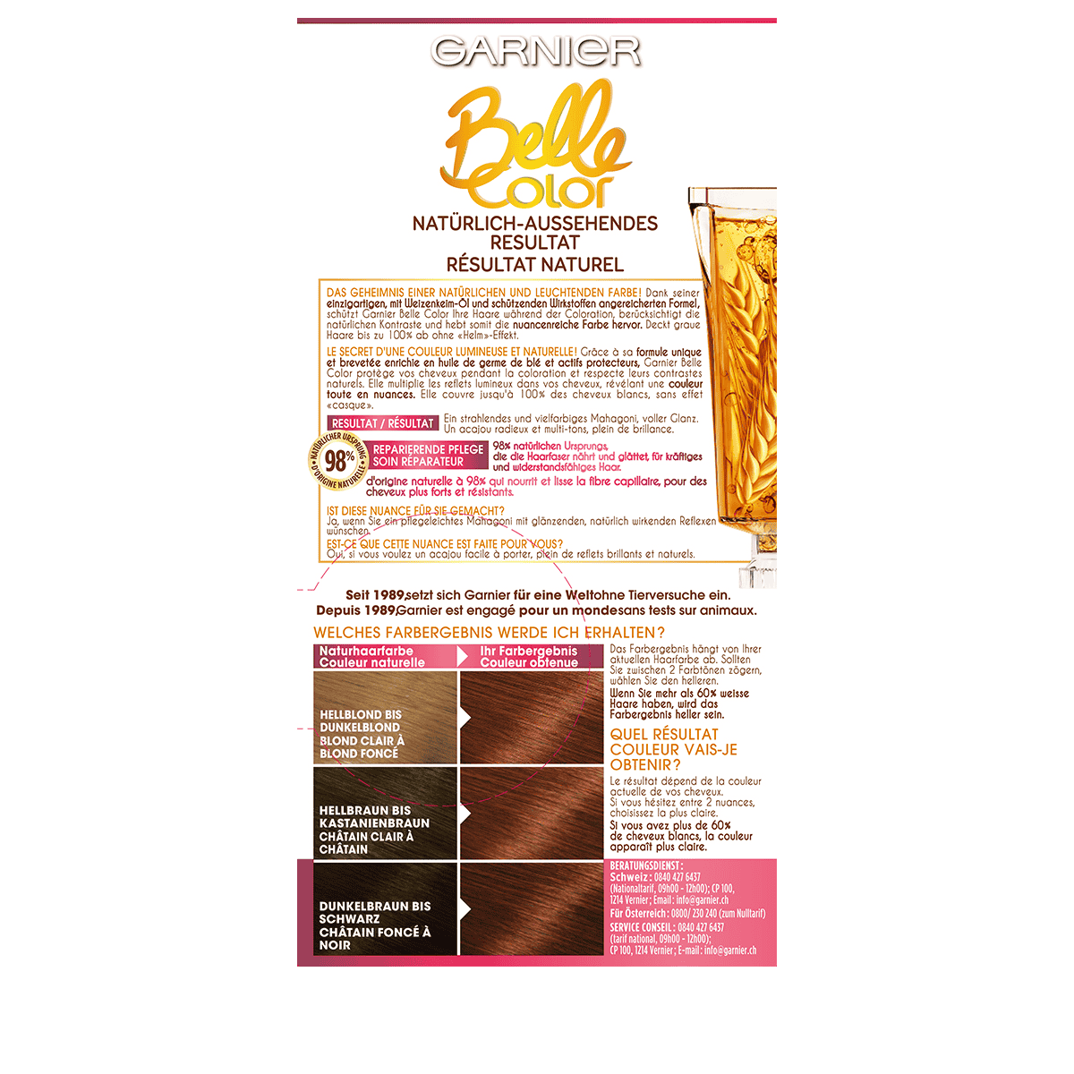 Garnier 50 Natural Mahagoni • Haarfarbe für strahlende Ergebnisse