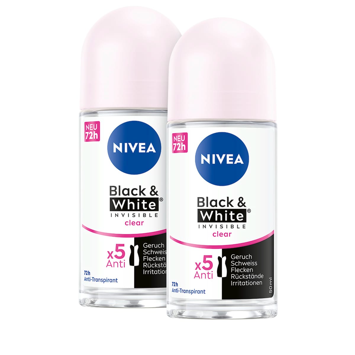 NIVEA • Deo Black & White Invisible Clear Roll-on Duo
