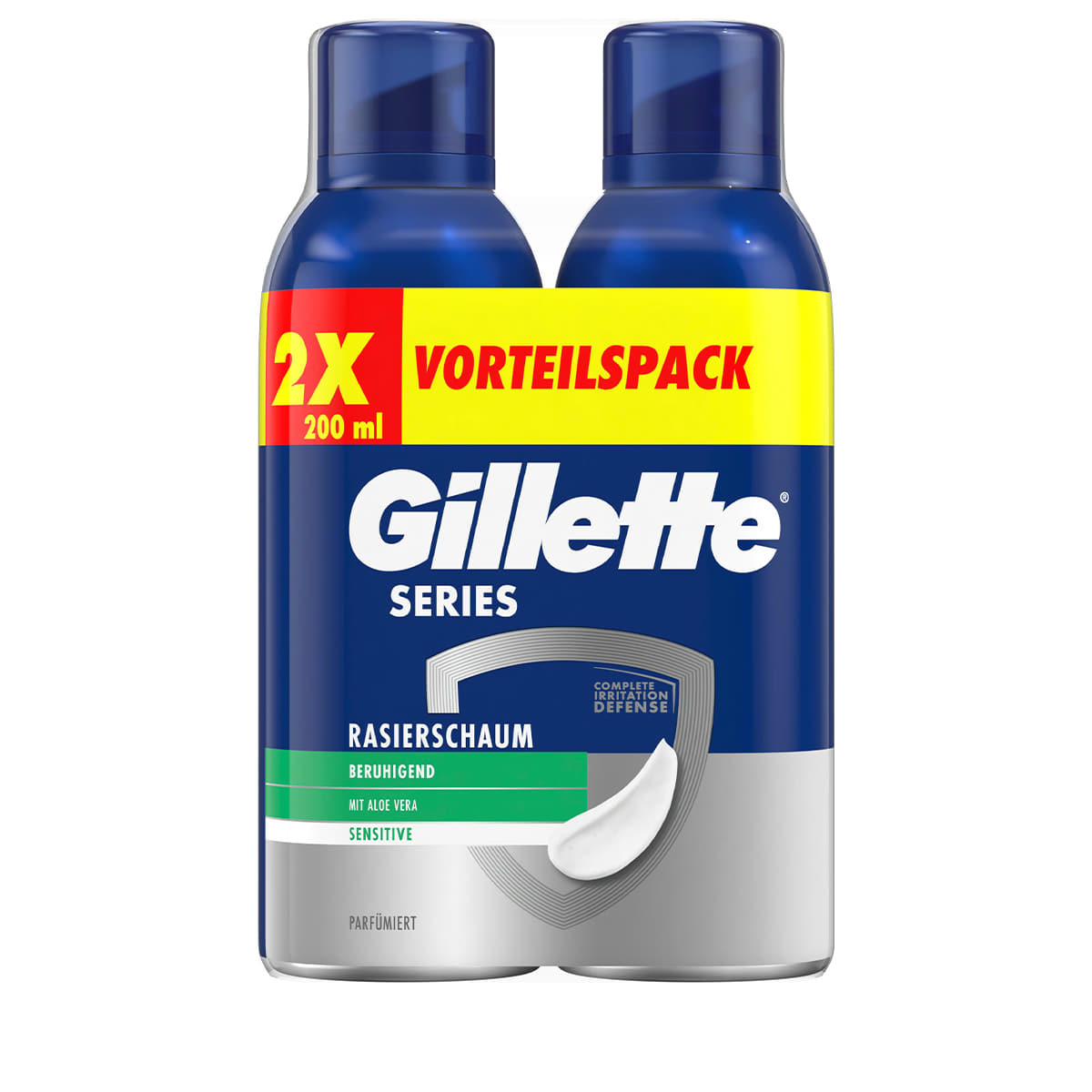 Gillette Duo Pack Sensitive Rasierschaum • Sanfte Pflege für die Haut
