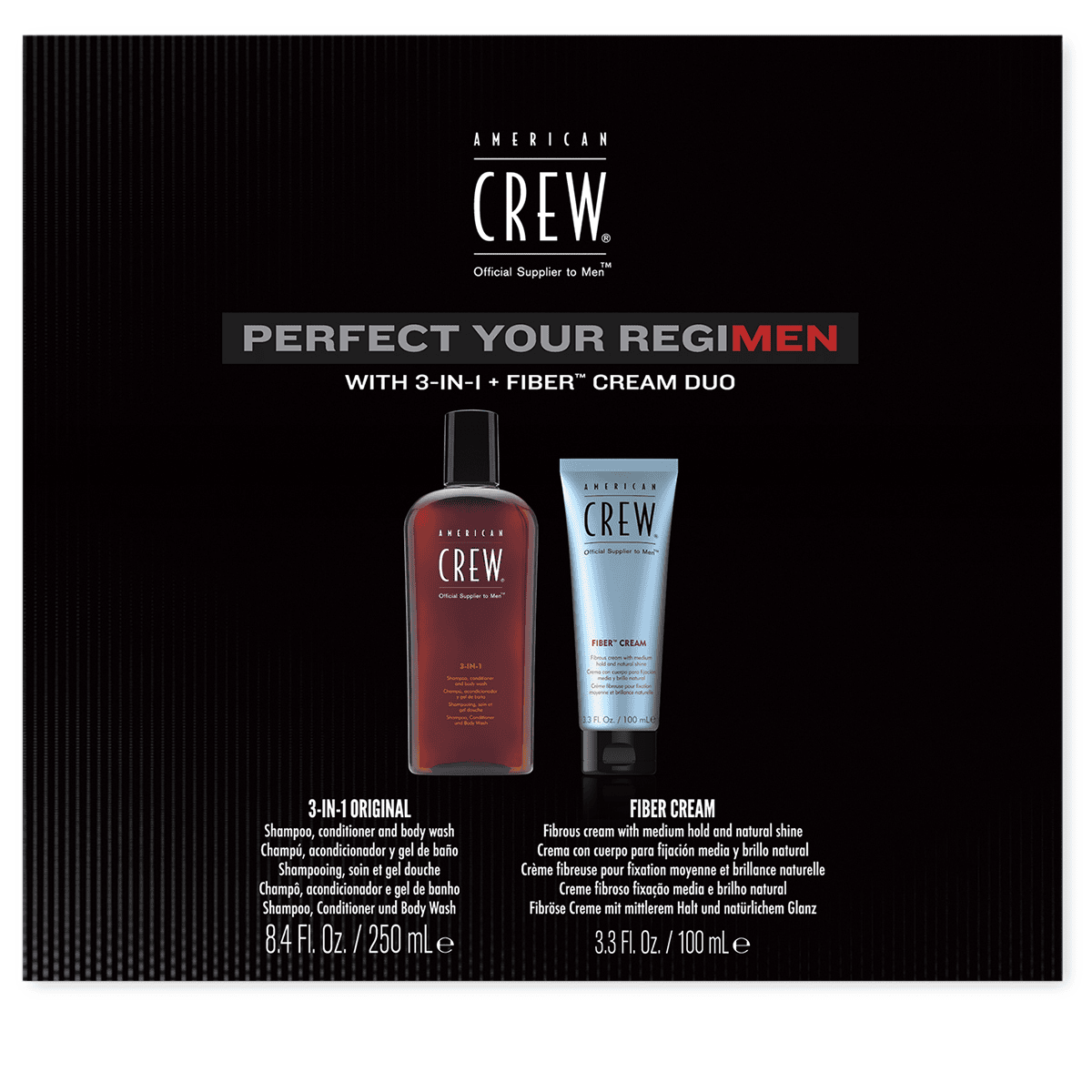 American Crew - Regimen - 3-in1 & Fiber Cream Duo • haar-shop.ch