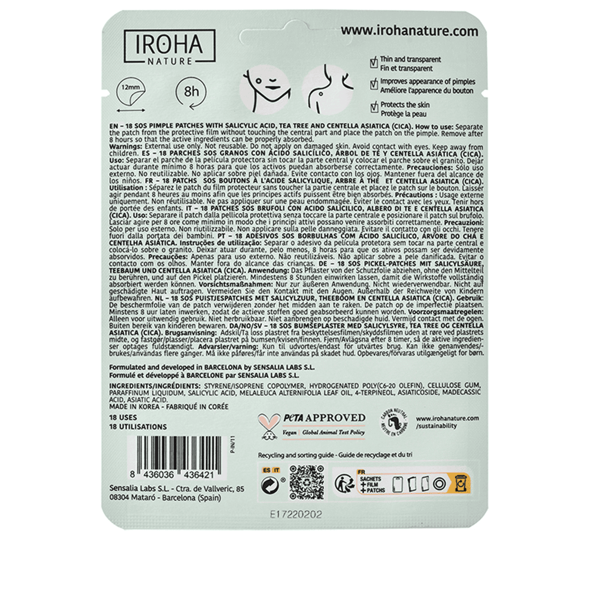 Iroha Nature • SOS Pimple Patches 18 Stk. • haar-shop.ch