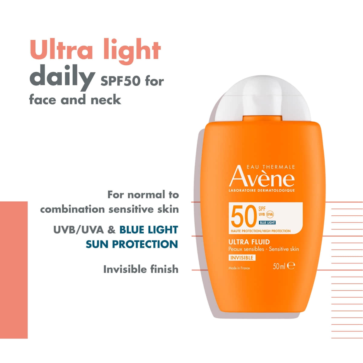Avène Ultra Fluid Invisible SPF50 Sunscreen • haar-shop.ch