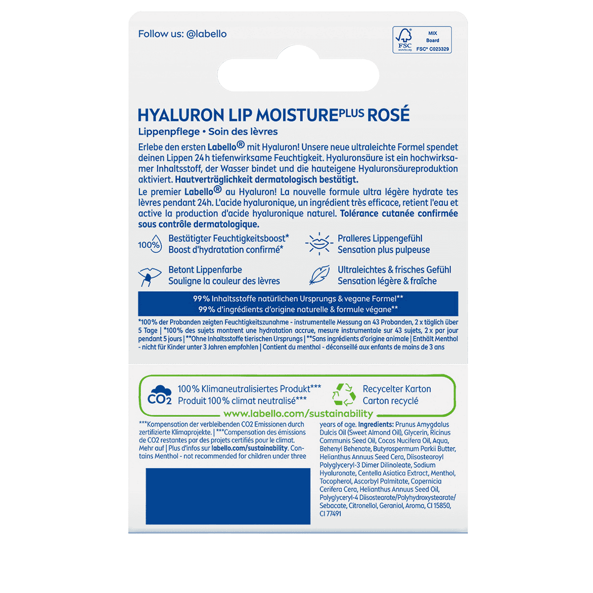 LABELLO • Hyaluron Lip Moisture Plus Rosé