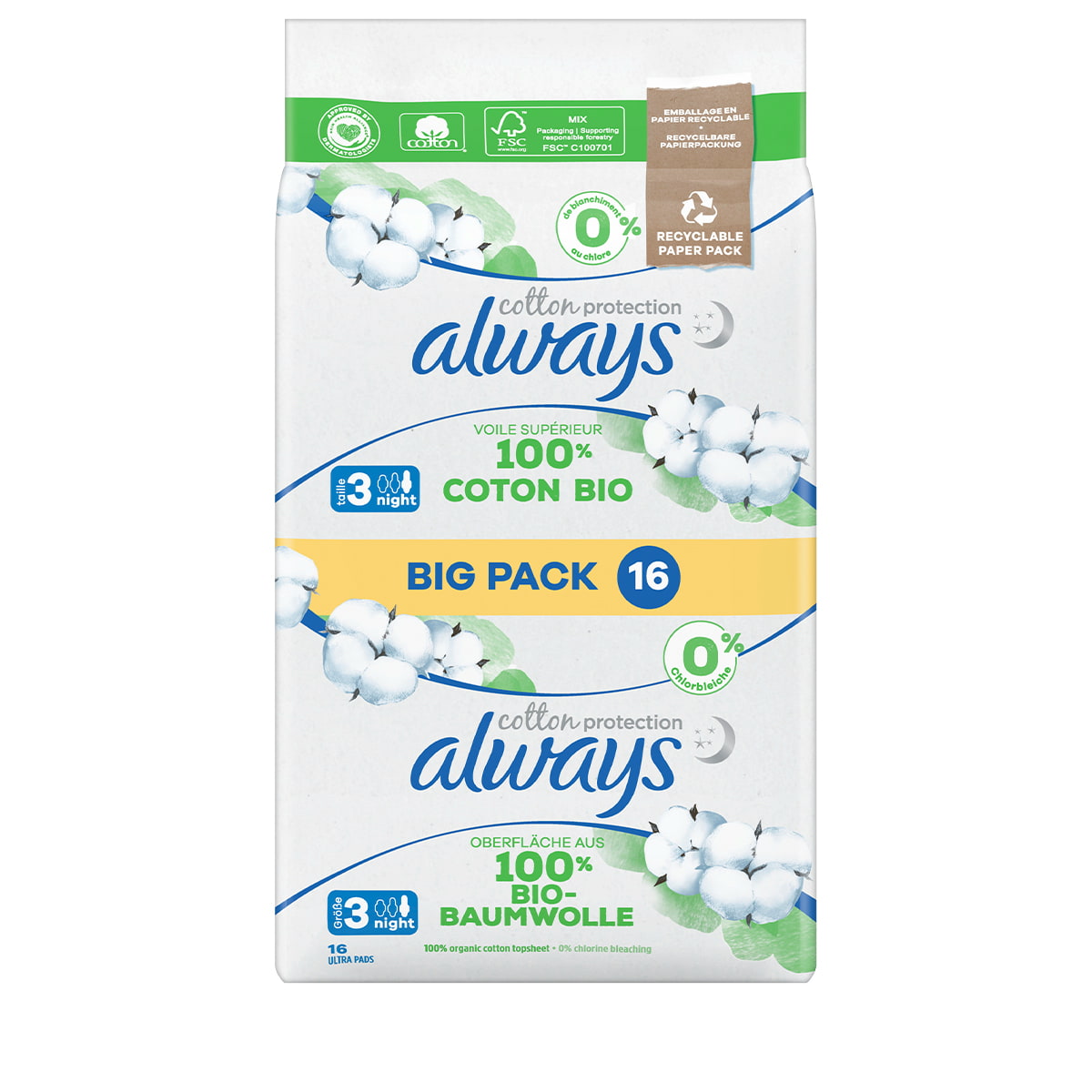 Always • Binden Night mit Flügeln Big Pack - 16 Stk.