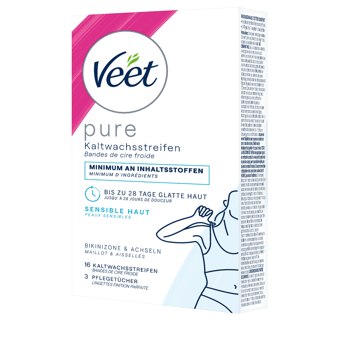 Veet • Pure Cold Wax Strips Bikini & Underarms Sensitive 16 pcs