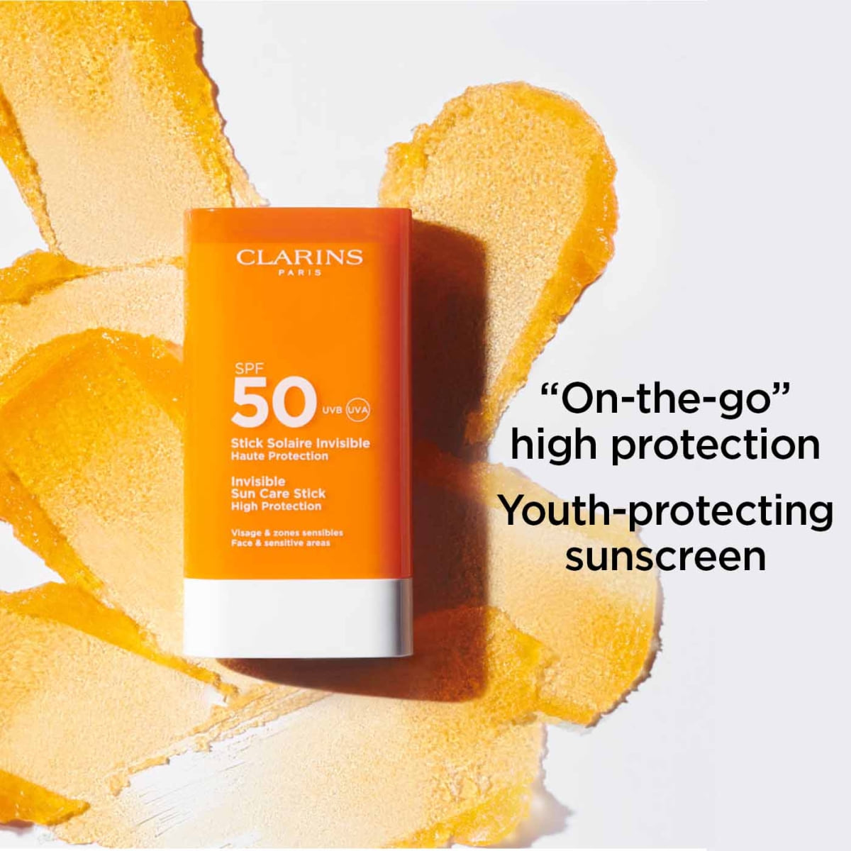 Clarins Invisible Sun Stick SPF 50 • High Protection Sunscreen