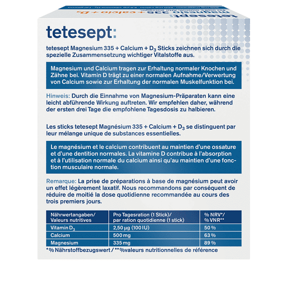 Tetesept • Magnesium 335 Calcium + D3 - 20 Sticks