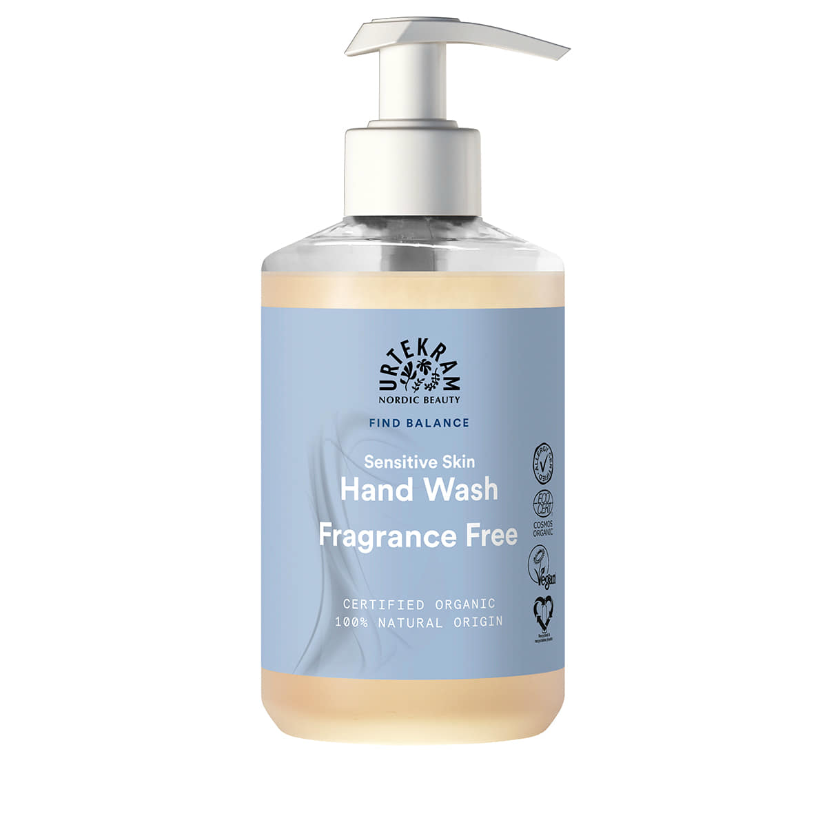 Urtekram Fragrance Free Hand Wash 300 ml for Sensitive Skin