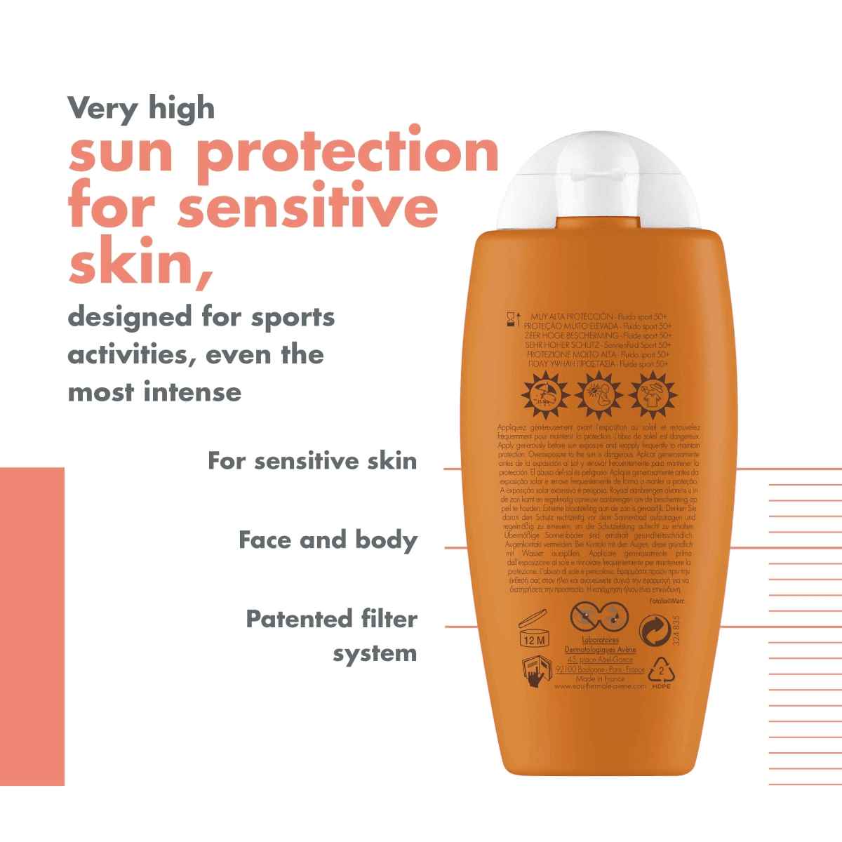 Avène • Sonnenfluid Sport SPF50+ • haar-shop.ch