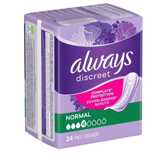 Always • Discreet Incontinence Pads Normal Pack of 96 Pcs.