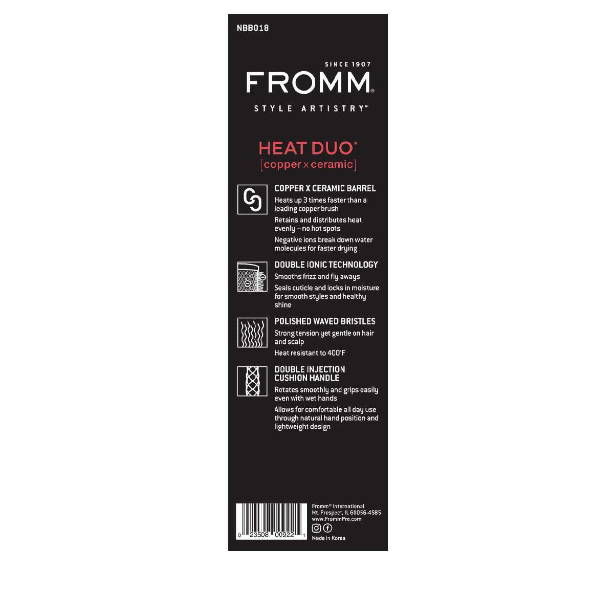 Fromm • Heat Duo 1" Kupfer-Rundbürste • haar-shop.ch