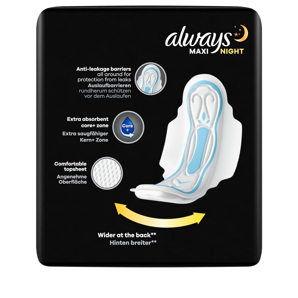 Always • Maxi Binden Night mit Flügeln - 12 Stk. • haar-shop.ch