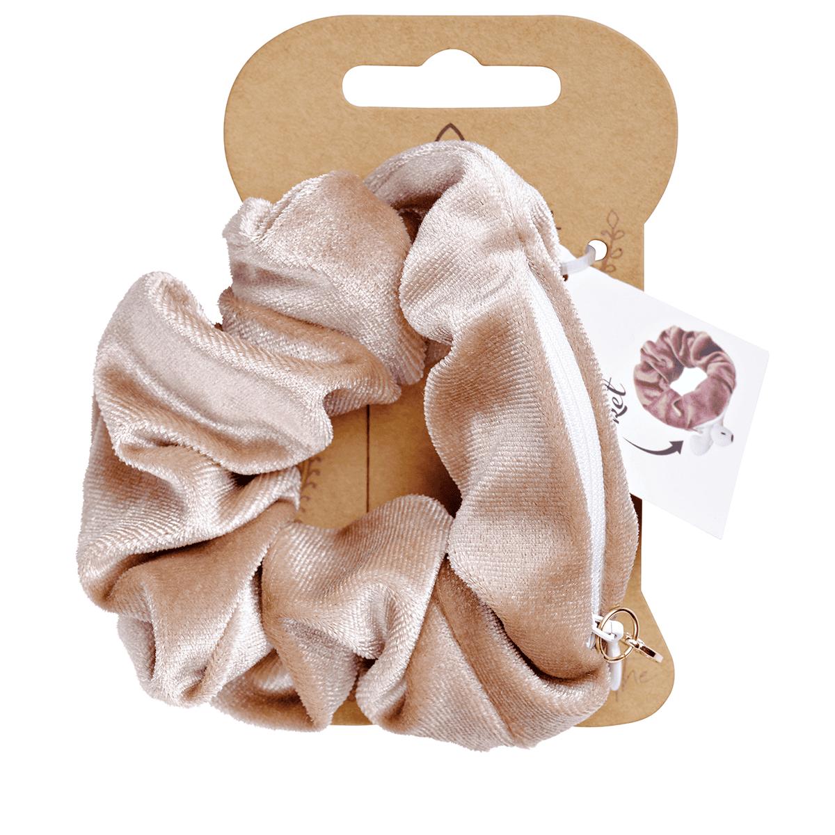 Body Mind & Soul • Scrunchie Yoga velvet with zip, beige
