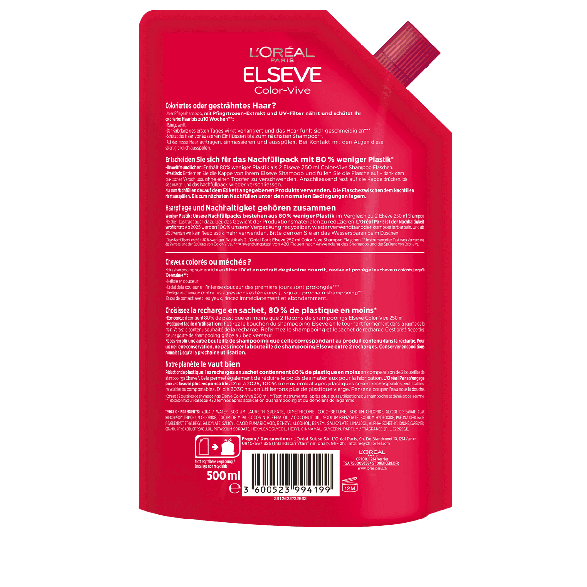 L'Oréal Paris - Elseve Color-Vive Care Shampoo Refill Pack • haar-shop.ch