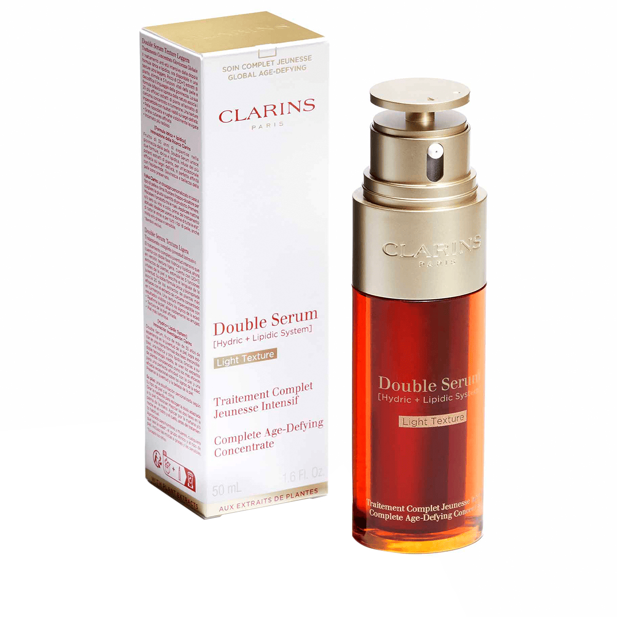 Clarins Double Serum Light Texture • Leichte Textur für strahlende Haut
