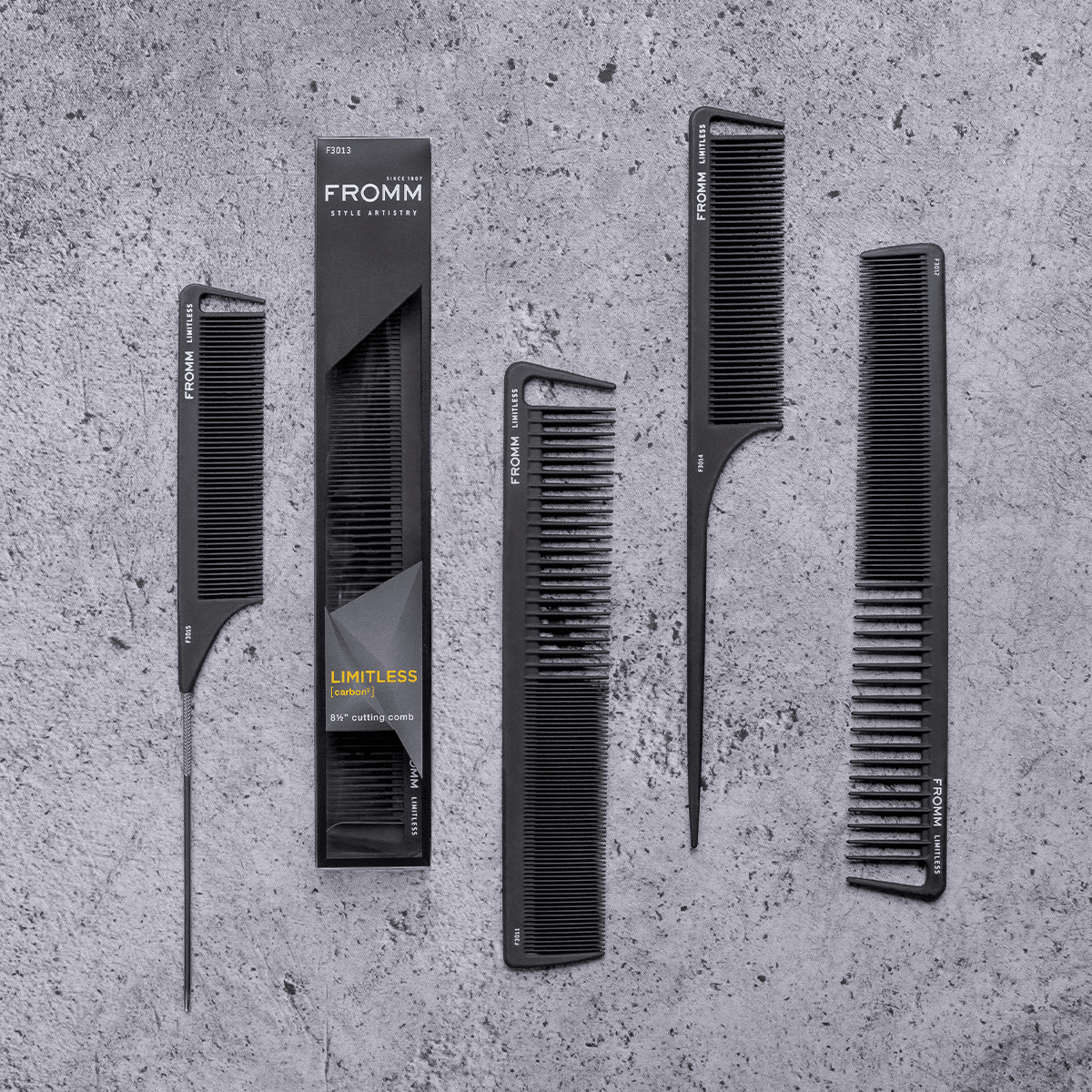 Fromm Limitless Carbon Basin Comb 7.5" • Professional Hair Tool