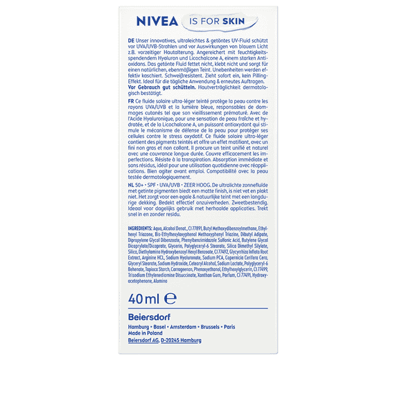 NIVEA • UV Face Ultra Light Daily Fluid Tinted SPF50+