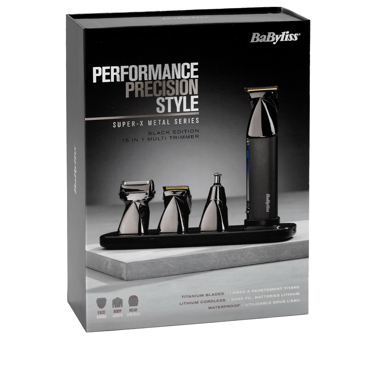 BaByliss • Tondeuse multi sans fil 15 en 1 Super-X Metal Series MT991E