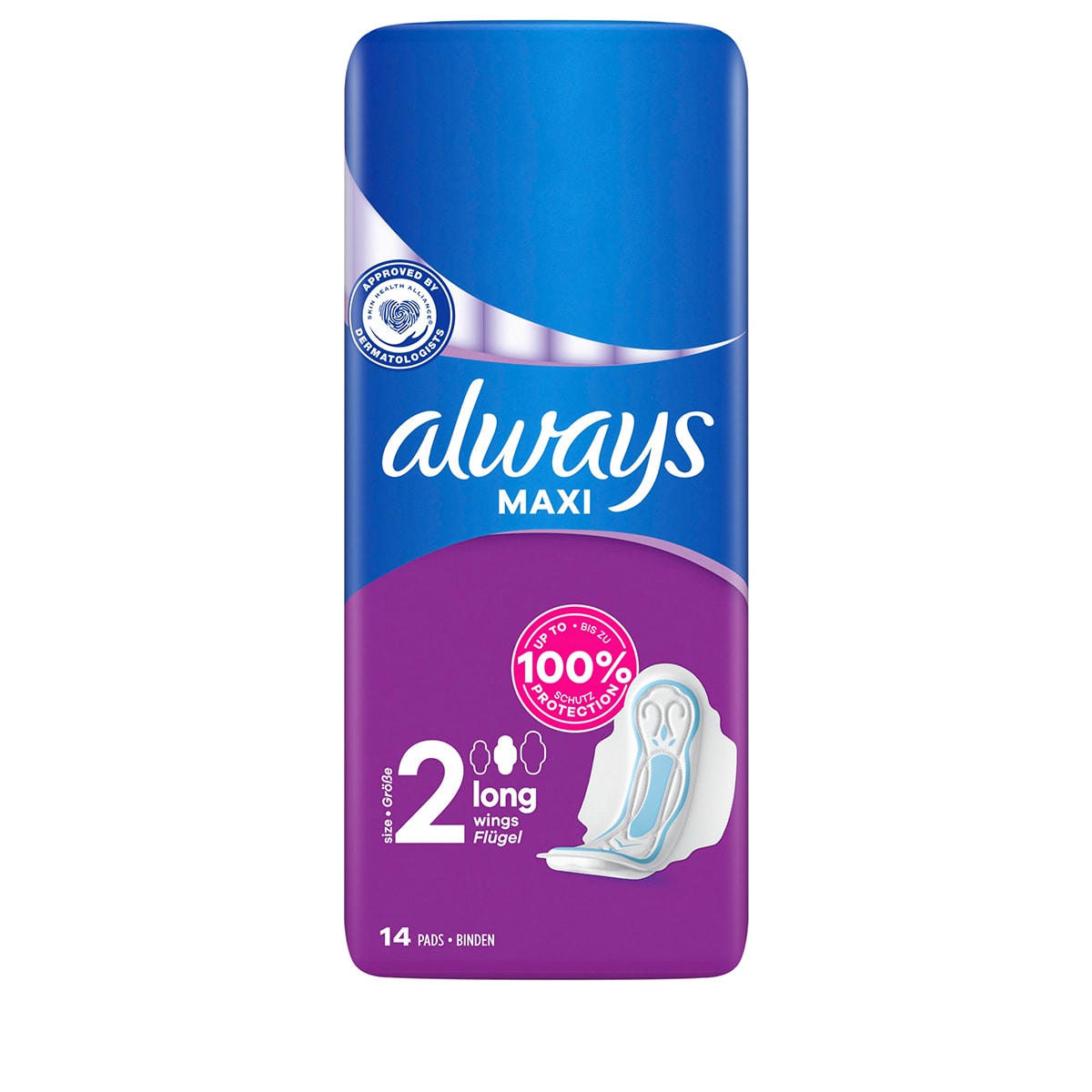 Always • Maxi Binden Long mit Flügeln - 14 Stk. • haar-shop.ch