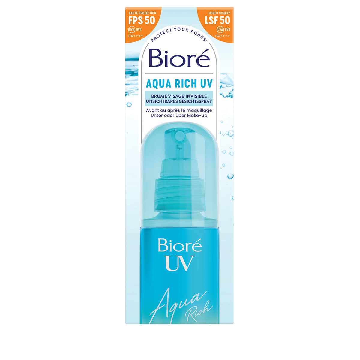 Bioré Aqua Rich UV Invisible Face Mist SPF50 60 ml