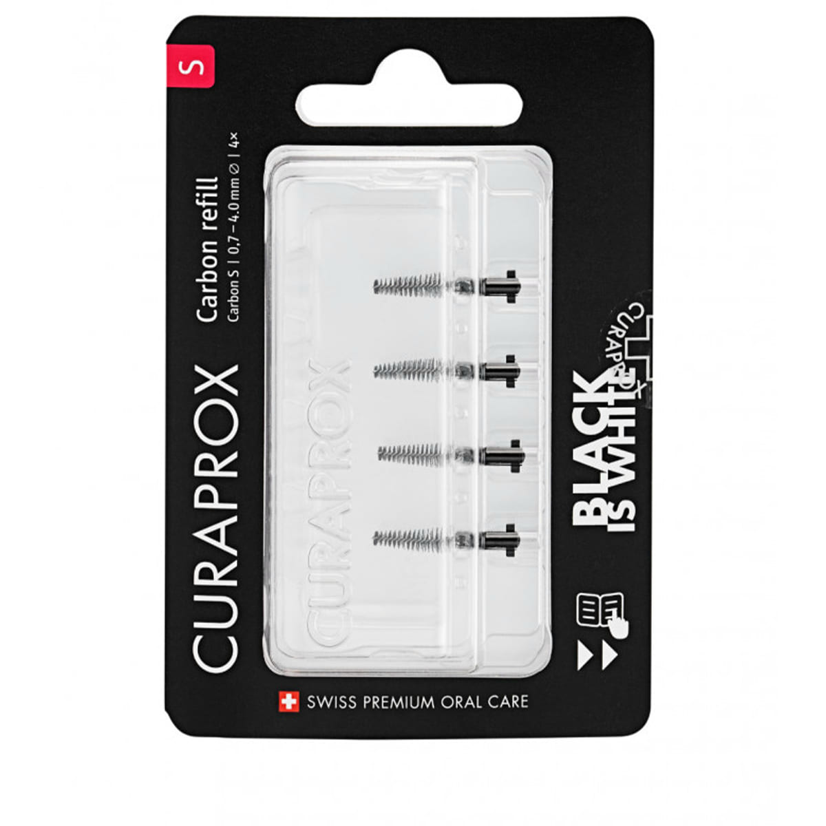 Curaprox Black is White-CPS Carbon Interdental Brushes Size S - 4 pcs.