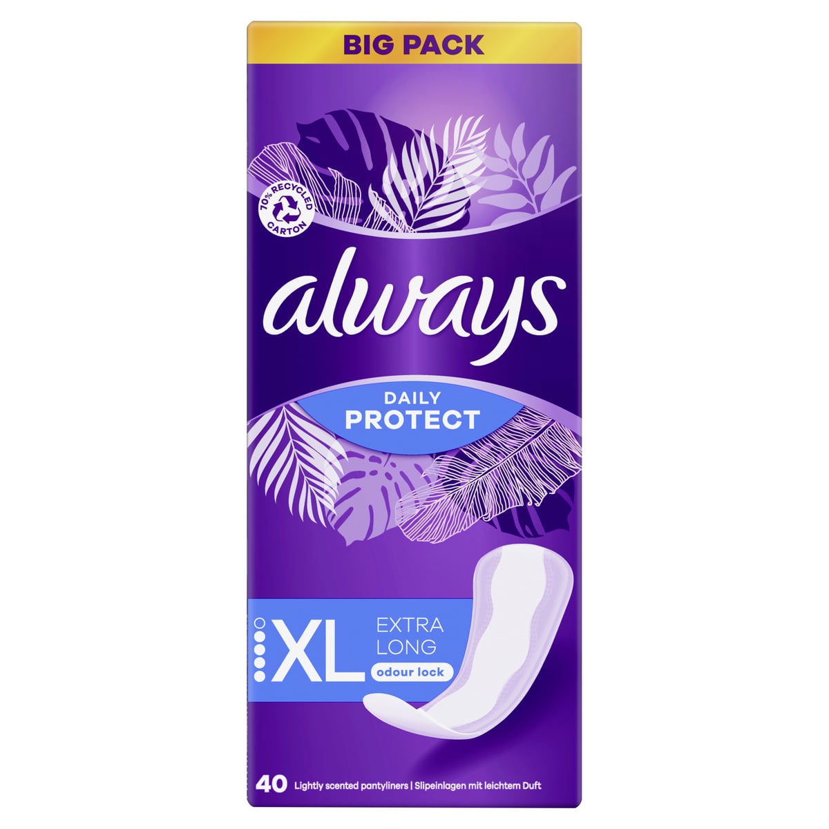 Always • Daily Protect Extra Long Pantyliners 40 Pcs.